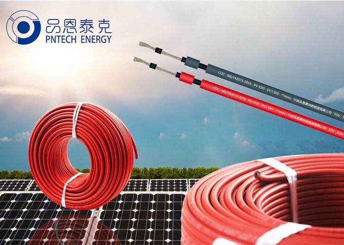 Black 4 Sqmm Copper Core Solar Power Cable For Photovoltaic System