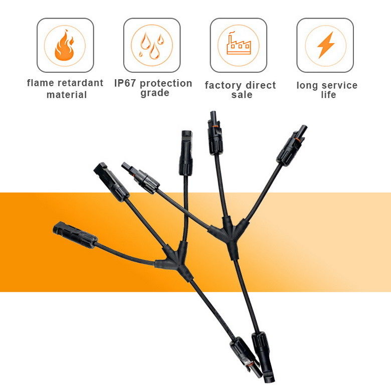 1 Pair Y Type Ffm Mmf Wire Solar Branch Connector T Splitte 30a