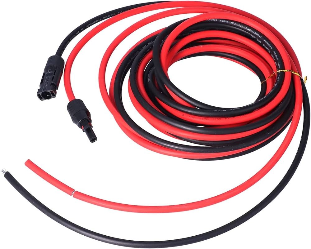 TPE Insulation Material Black Solar Panel Extension Cable 105°C ...