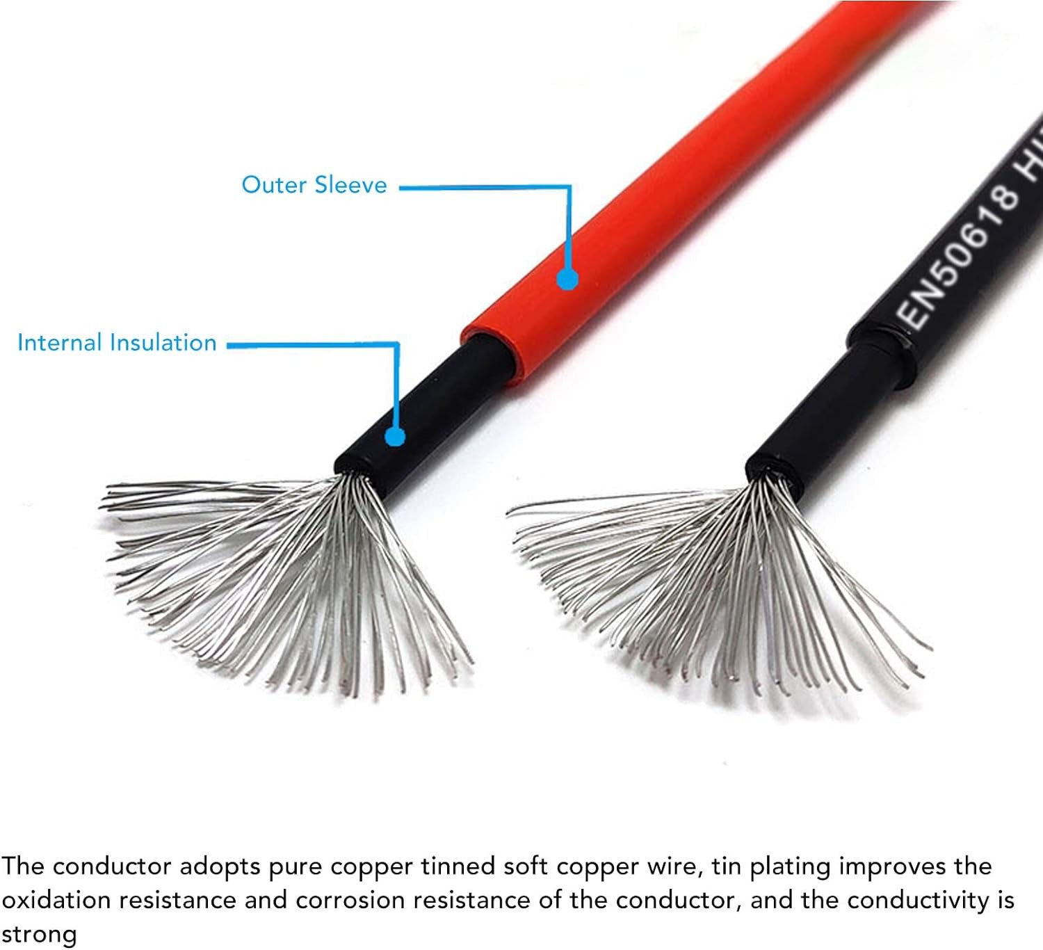 100m Length Hybrid System Solar PV Cable 6mm2 For Solar Mounting System