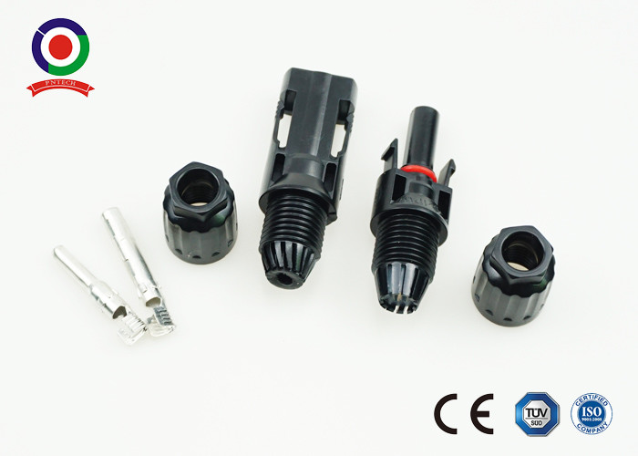 Black DC Male And Female Connectors 4000W For Solar System Installation