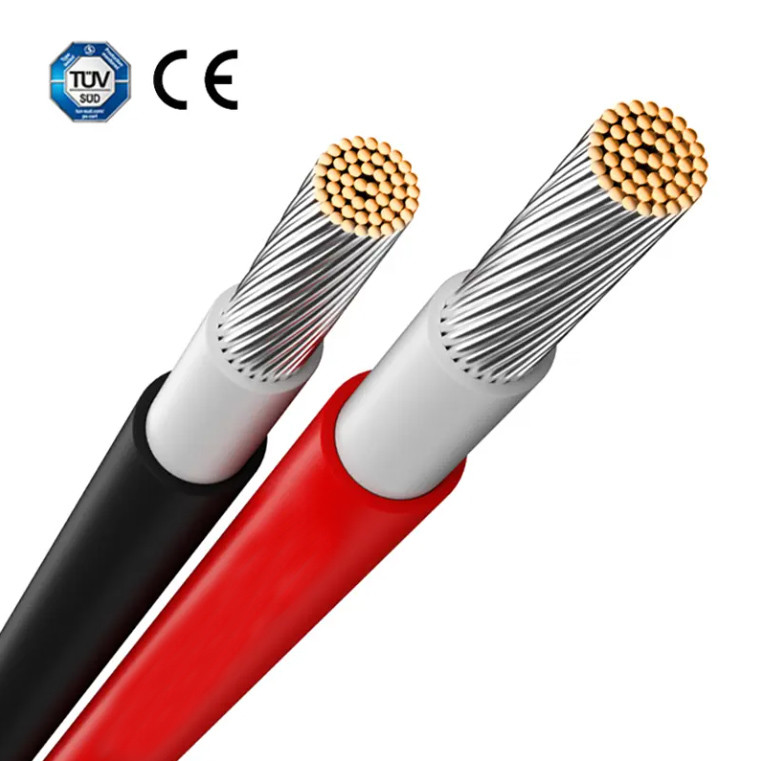 100m/roll Solar PV System Cable 6mm2 With Sheath Color Red And Black ...