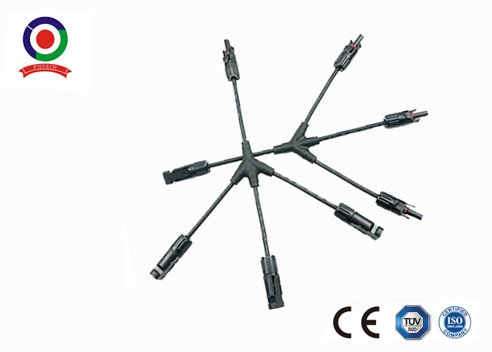 CE IP67 Solar Cable Splitter Coupler 3 in 1 T Branch Connectors Y Type