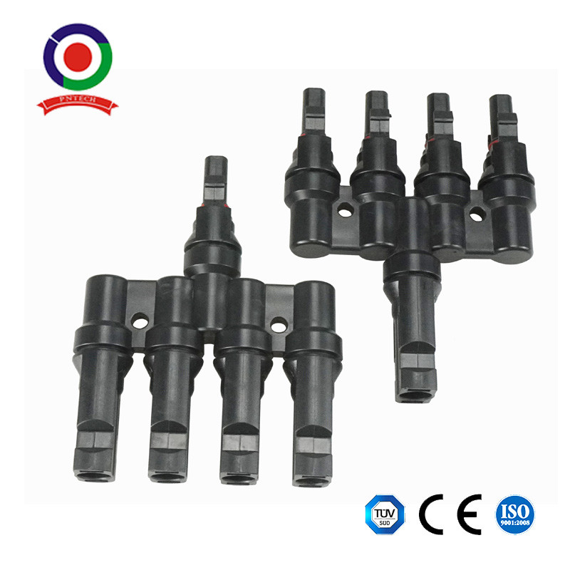 2 Pairs Solar Branch Connector T Type 1 To 4 MMMMF + FFFFM For Parallel ...