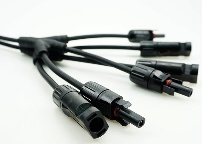 CE IP67 Solar Cable Splitter Coupler 3 in 1 T Branch Connectors Y Type