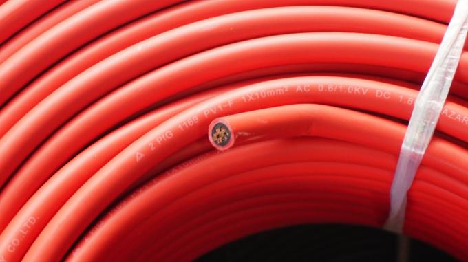 TUV Standard 10mm2 PV1-F DC Solar PV Cable 1.8KV DC 0.6/1.0KV AC double ...