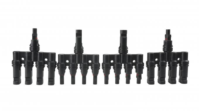 2 Pairs Solar Branch Connector T Type 1 To 4 MMMMF + FFFFM For Parallel Connection